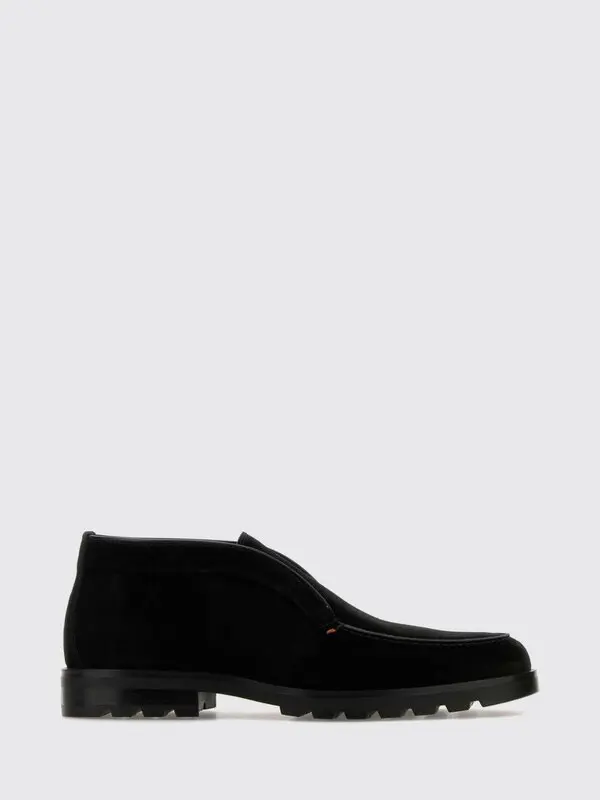 Santoni Suede Chukka Ankle Boots With Raised Apron Toe