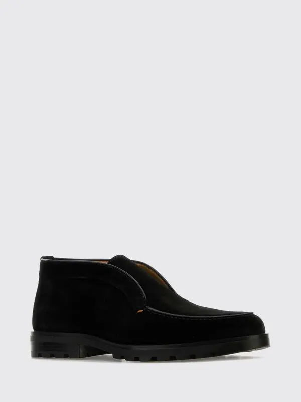 Santoni Suede Chukka Ankle Boots With Raised Apron Toe