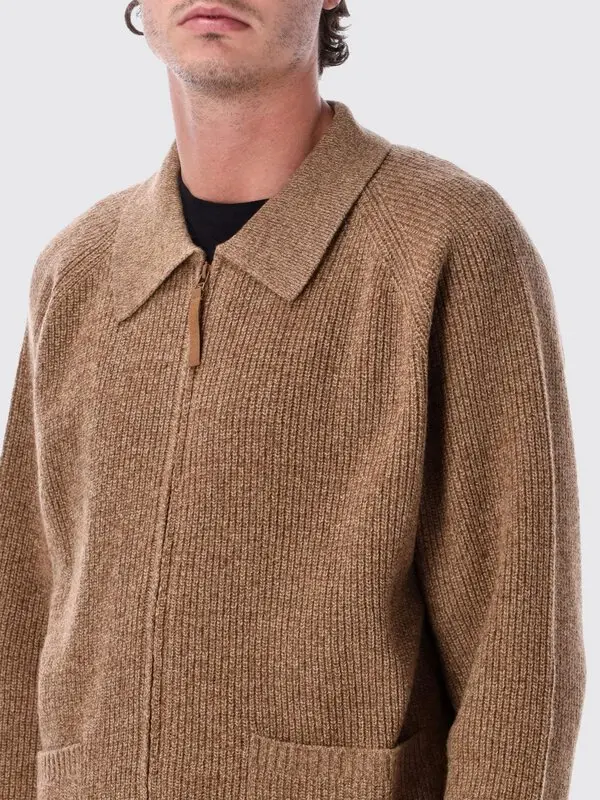 Universal Works Zip-up Polo Cardigan In Recycled Wool - Fa01