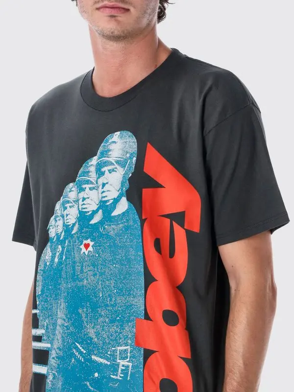 Obey Crewneck T-shirt In Pure Cotton With Graphic Print And Contrasting Logo - Black