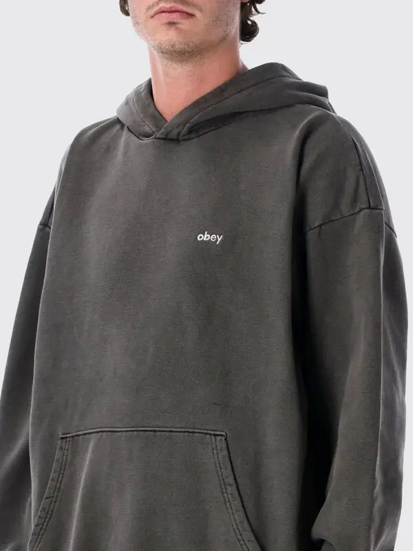 Obey Relaxed Fit Cotton Hoodie Sweatshirt With Pouch Pocket And Logo