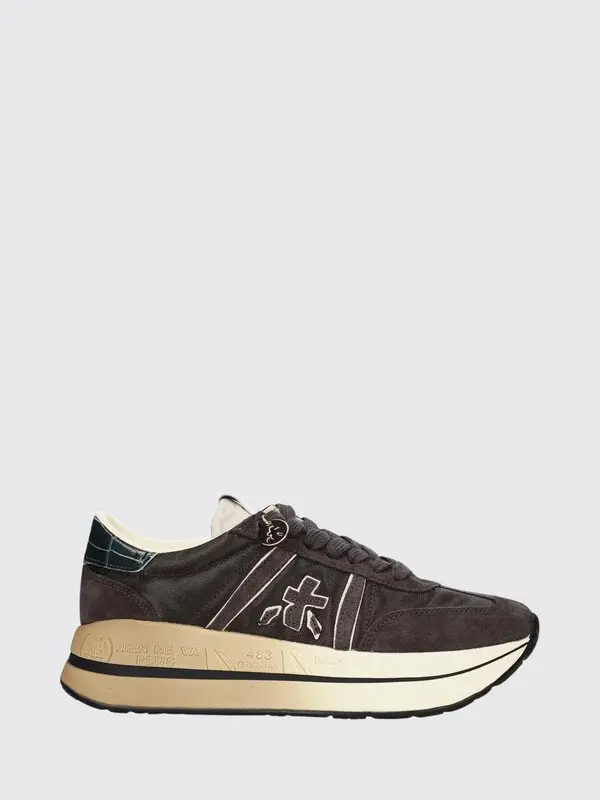 Premiata Bethcoin Suede And Mesh Trainers With Colour-block Design And Platform Sole