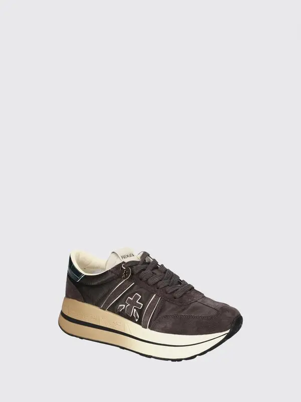Premiata Bethcoin Suede And Mesh Trainers With Colour-block Design And Platform Sole