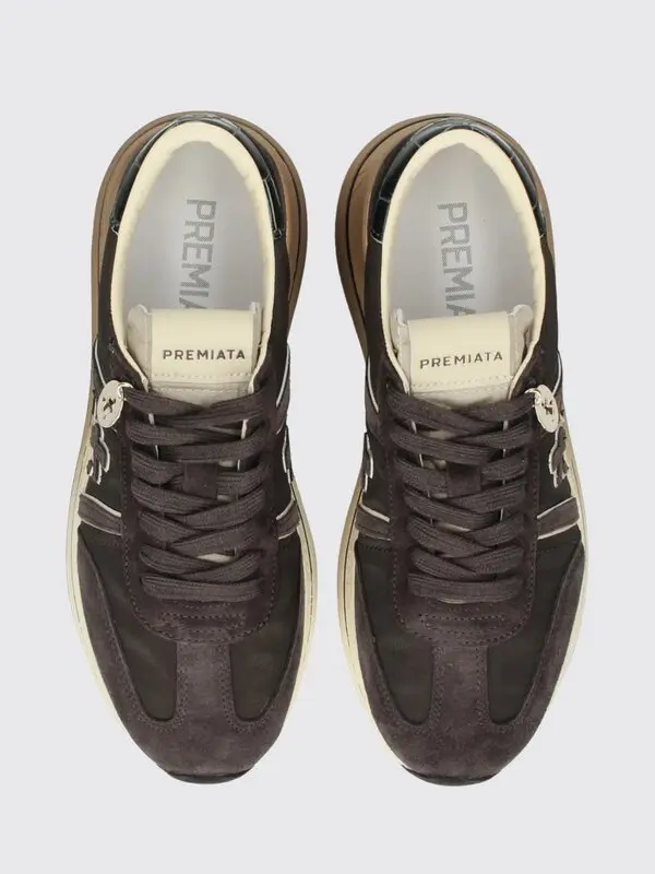 Premiata Bethcoin Suede And Mesh Trainers With Colour-block Design And Platform Sole
