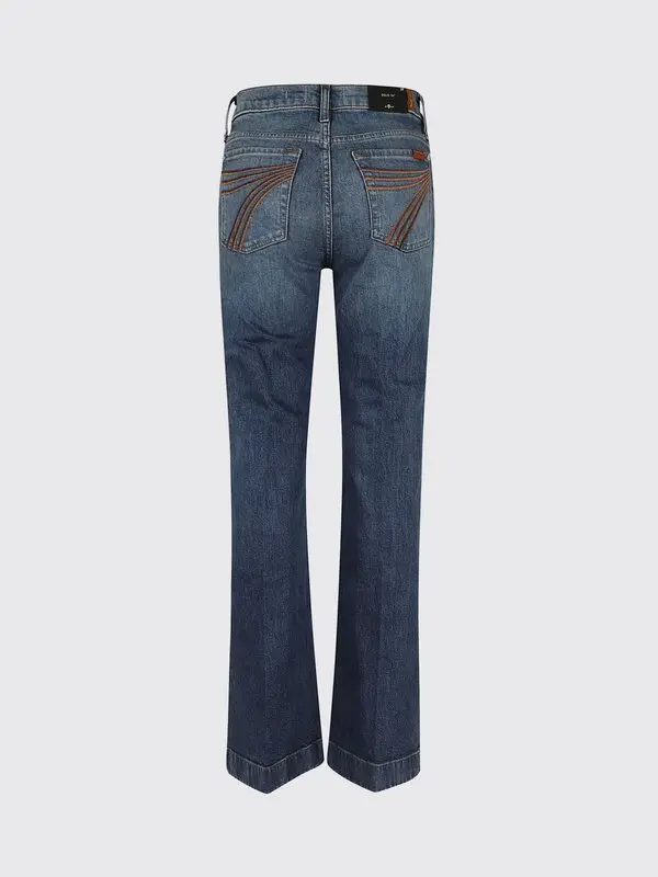 7 For All Mankind Dojo High-waisted Straight Leg Jeans In Cotton Denim