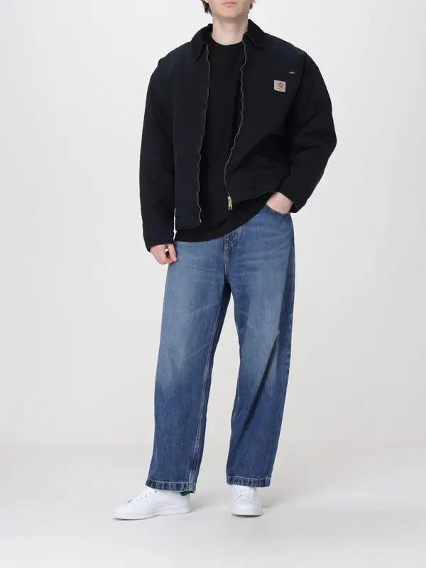 Carhartt Work In Progress Detroit Jacket In Organic Cotton With Velvet Collar - Black