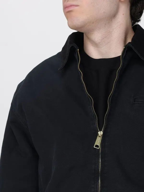 Carhartt Work In Progress Detroit Jacket In Organic Cotton With Velvet Collar - Black