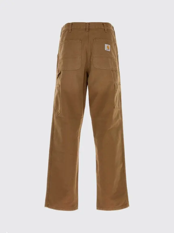 Carhartt Work In Progress Single Knee Wide-leg Trousers In Printed Organic Cotton Canvas - Brown
