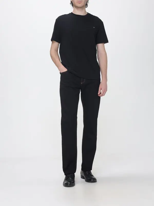 Valentino Garavani Cotton T-shirt With Pocket And Vlogo Signature Detail - Black