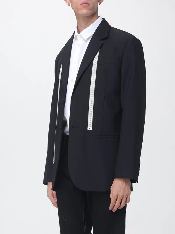 Moschino Single-breasted Virgin Wool Blazer With All-over Graphic Print