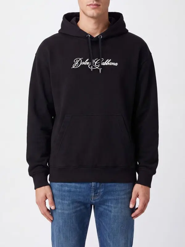 Dolce & Gabbana Relaxed Fit Cotton Hoodie With Contrast Logo