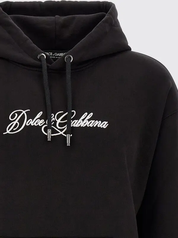Dolce & Gabbana Relaxed Fit Cotton Hoodie With Contrast Logo