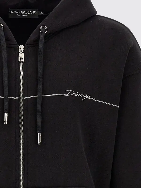 Dolce & Gabbana Relaxed Fit Cotton Zip-up Hoodie