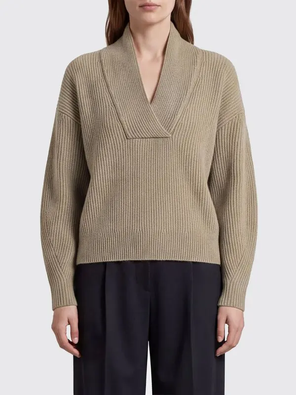 Brunello Cucinelli V-neck Jumper In Pure Cashmere With Ribbed Edges