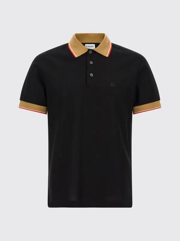 Burberry Piqué Cotton Polo With Contrast Trims And Equestrian Knight Logo