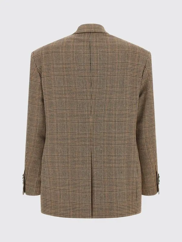 Tagliatore Prince Of Wales Double-breasted Blazer In Wool Blend With Patch Pockets