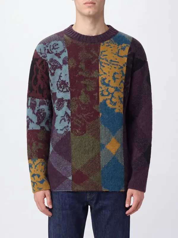 Dries Van Noten Abstract Jacquard Wool And Alpaca Blend Crewneck Sweater - Multicolor