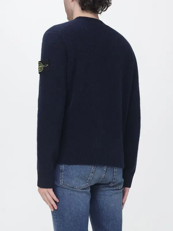 Stone Island Alpaca Blend Crewneck Sweater With Compass Logo Patch