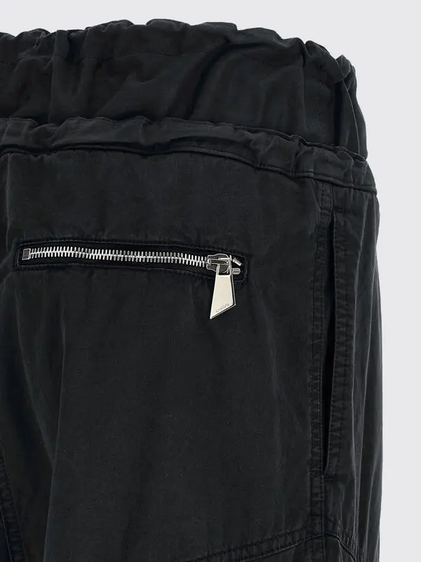 Attico High-waisted Cotton Blend Cargo Trousers With Drawstring