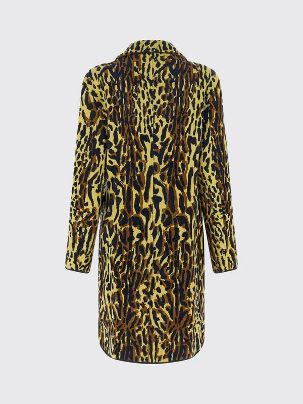 Marni Animal Print Single-breasted Virgin Wool Coat With Notched Lapels