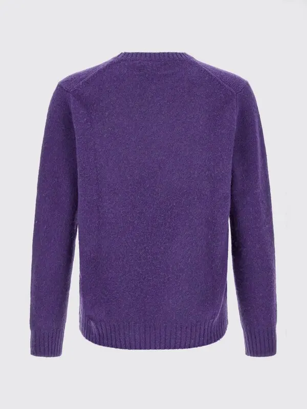 Polo Ralph Lauren Wool And Cashmere Blend Sweater With Jacquard Logo - Violet