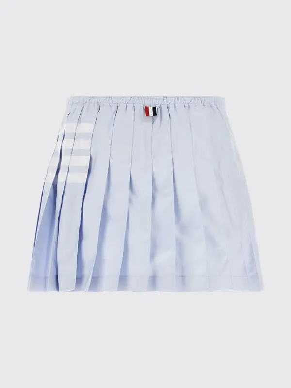 Thom Browne 4-bar Stripe Pleated Cotton Mini Skirt With High Waist