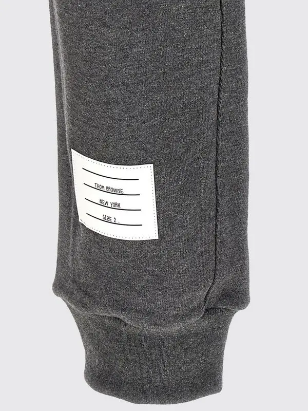 Thom Browne 4-bar Cotton Joggers With Drawstring Waist - Grey