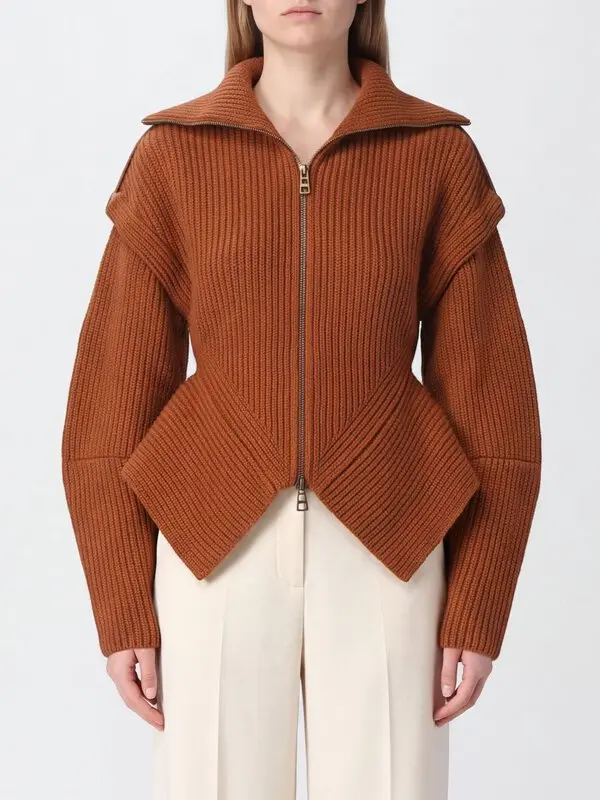Zimmermann Asymmetric Wool Blend Cardigan With Sailor Collar And Zip Closure