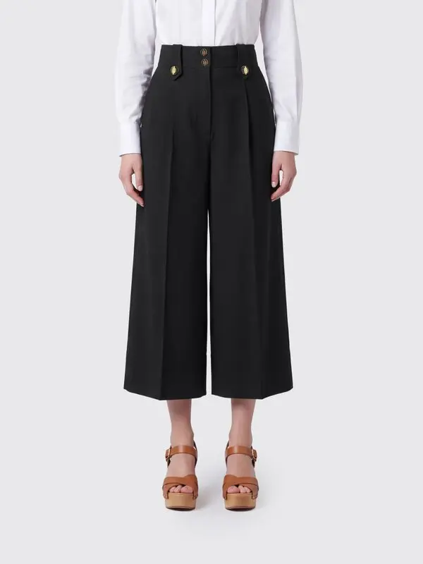 Zimmermann High-waisted Cropped Wide Leg Wool And Silk Trousers With Darts