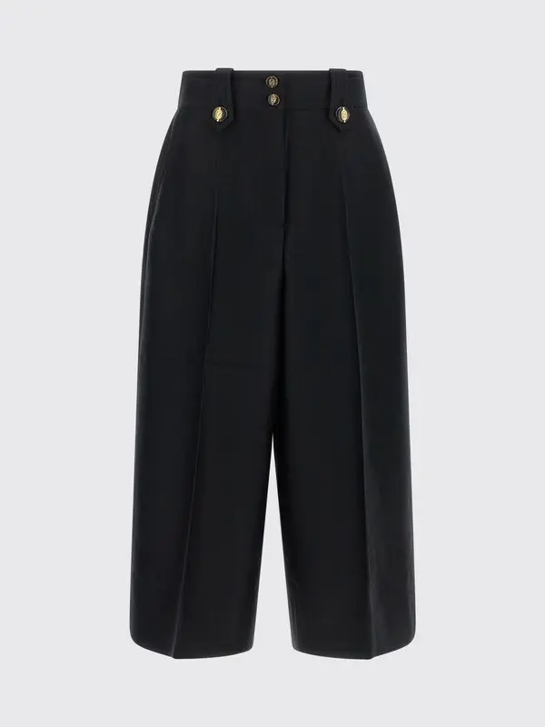 Zimmermann High-waisted Cropped Wide Leg Wool And Silk Trousers With Darts