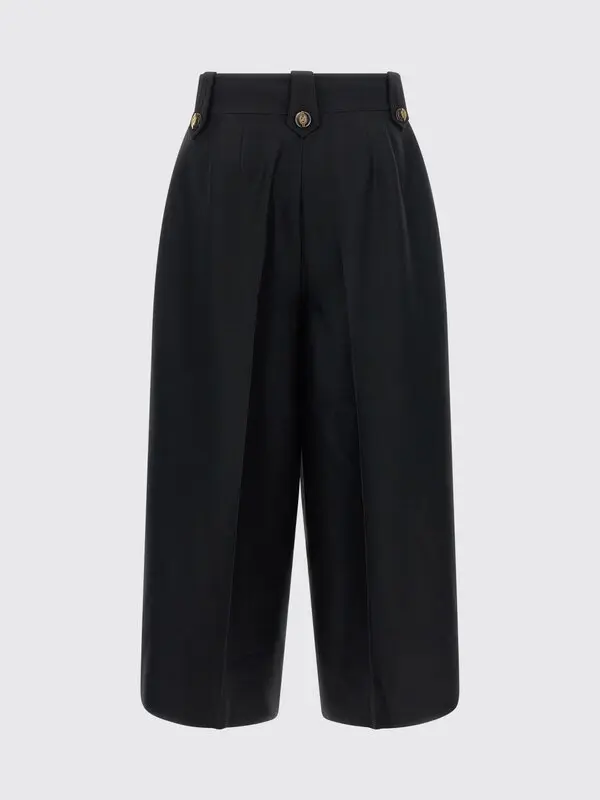 Zimmermann High-waisted Cropped Wide Leg Wool And Silk Trousers With Darts