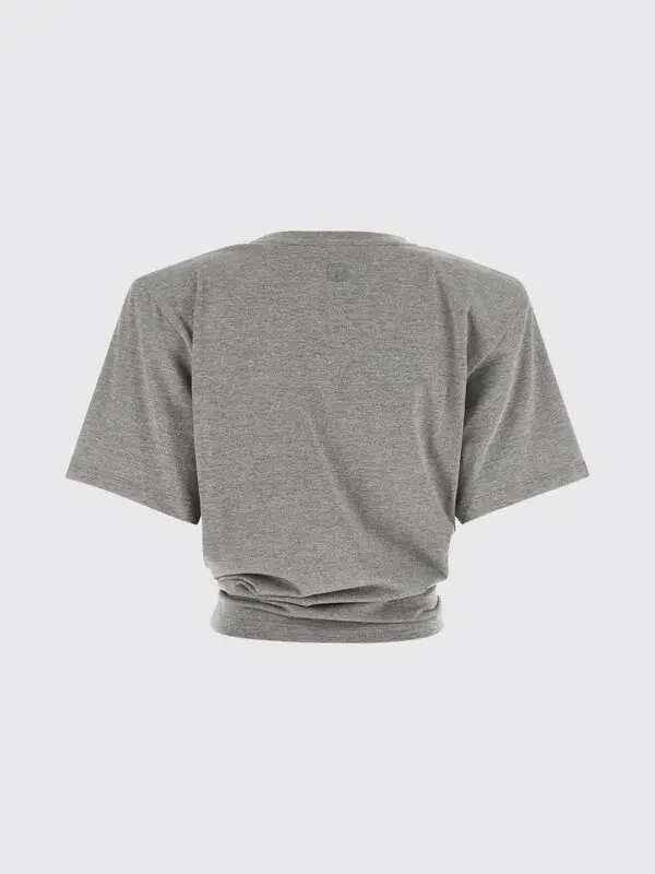 Magda Butrym Cropped Draped Cotton T-shirt With Padded Shoulders