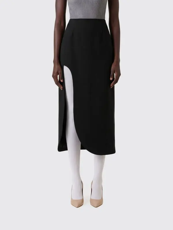 JIL SANDER High-waisted Asymmetric Virgin Wool Midi Skirt With Slim Fit
