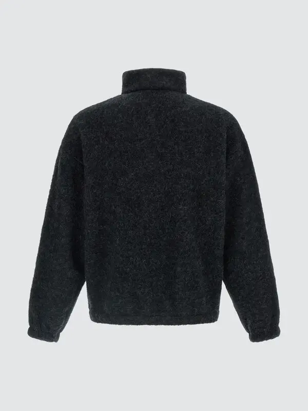JIL SANDER High Neck Wool Blend Jumper With Half-zip Closure - Grey