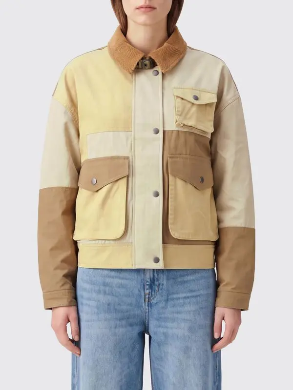 Isabel Marant Étoile Risla Printed Utility Jacket In Cotton With Belt - Beige