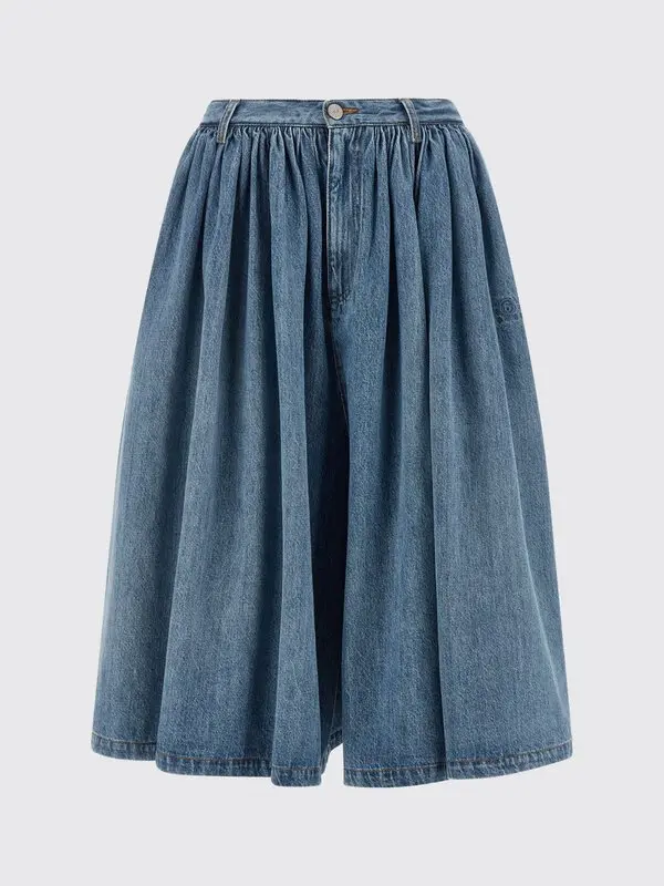 MAISON MARGIELA Mid-rise Cotton Denim Bermuda Shorts With Belt Loops - Blue