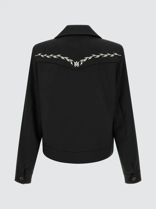 Amiri Embroidered Lightweight Jacket In Viscose Blend With Lapel Collar