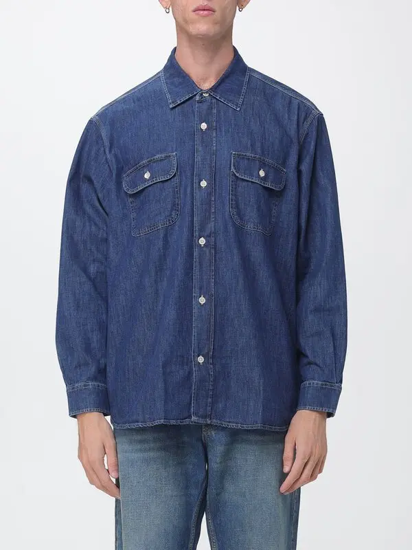 Our Legacy Organic Cotton Denim Shirt With Patch Pockets