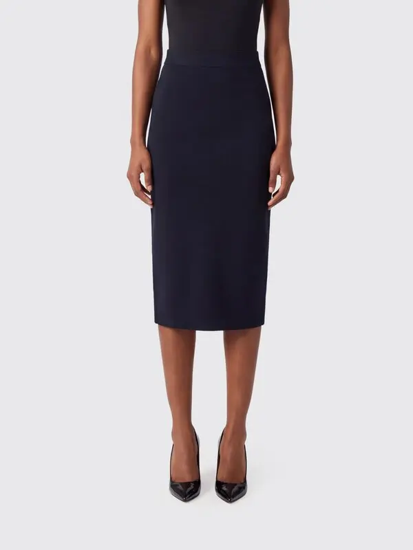 Max Mara Gamma High-waisted Crêpe Midi Pencil Skirt With A Slim Fit - Blue