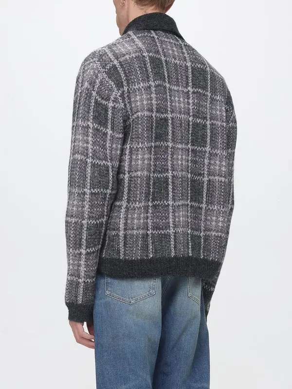 Our Legacy Tartan Polo-style Cardigan In An Alpaca And Wool Blend