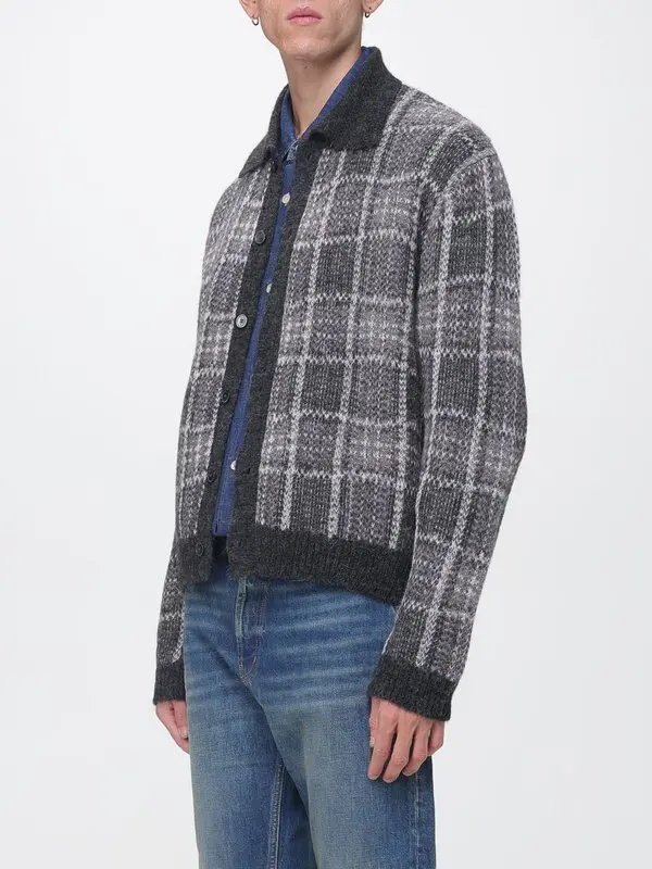 Our Legacy Tartan Polo-style Cardigan In An Alpaca And Wool Blend
