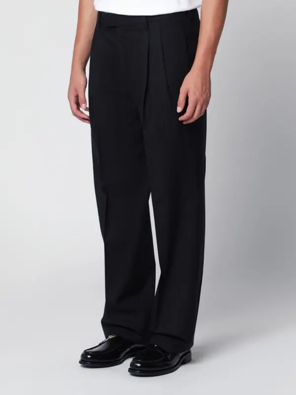 LARDINI Pinstriped Virgin Wool Tailored Trousers With A Straight-leg Cut