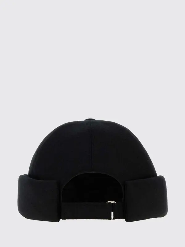 Giorgio Armani Cotton-blend Beanie Hat With Cuffed Brim - Black