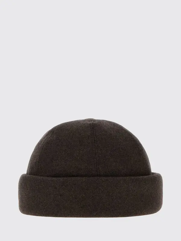 Giorgio Armani Cotton-blend Beanie Hat With Cuffed Brim - Brown