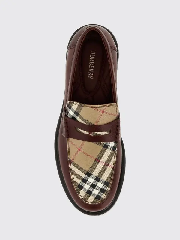 Burberry Pembroke Vintage Check Leather And Cotton Penny Loafers