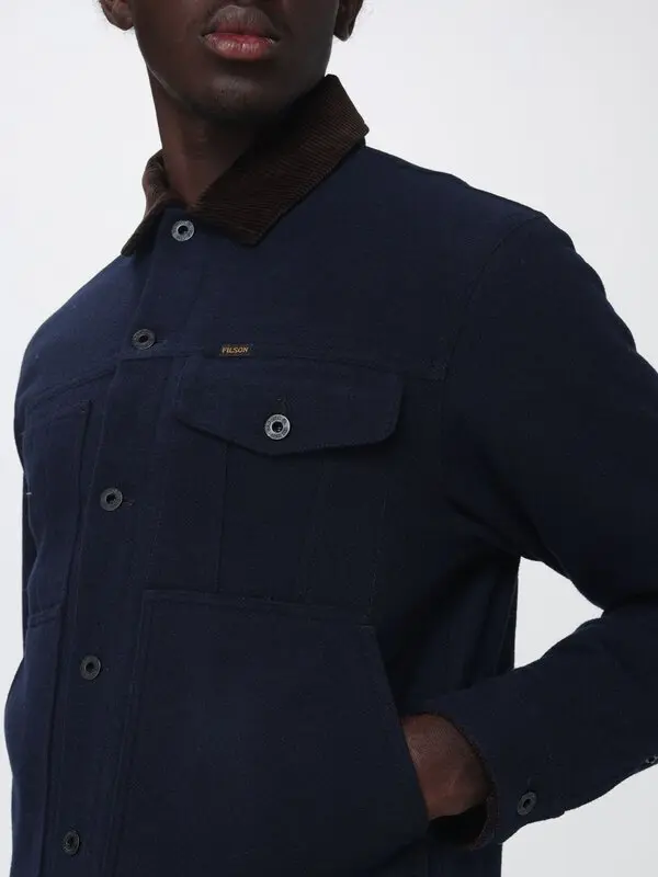 Filson Wool Blend Shirt Jacket With Corduroy Collar