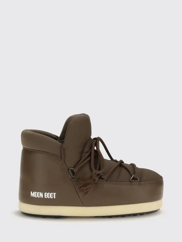 Moon Boot Evx Low-top Nylon Snow Boots With Printed Logo - Cocoa