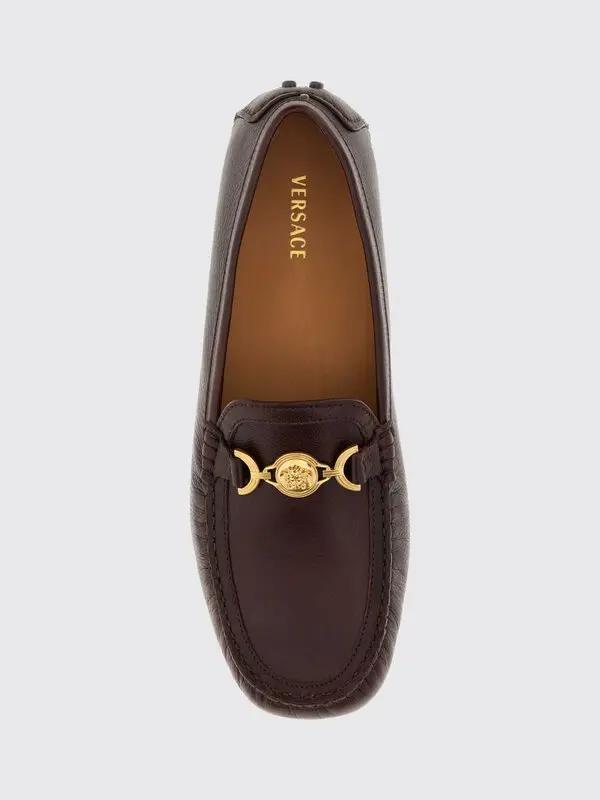Versace Calfskin Driver Loafers With Medusa Plaque