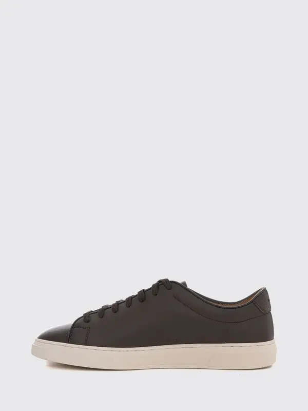 BOSS Low-top Smooth Leather Sneakers With Printed Logo And Rubber Sole - Brown