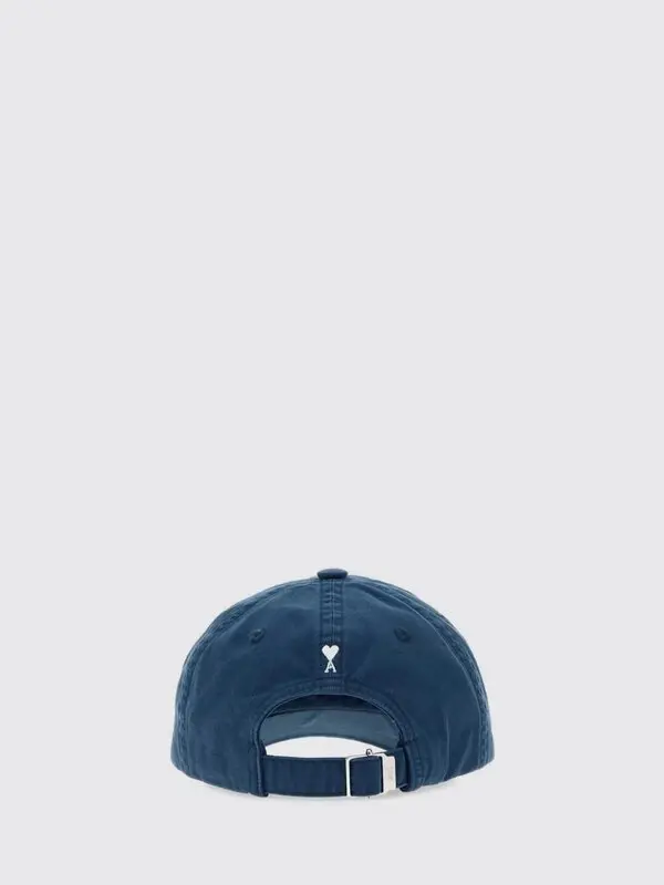 AMI Paris Slogan Print Cotton Baseball Cap With Adjustable Strap